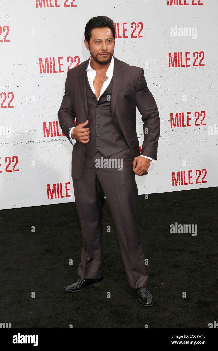 LOS ANGELES - AUG 9: Sam Medina at the Mile 22 Premiere at the Village ...