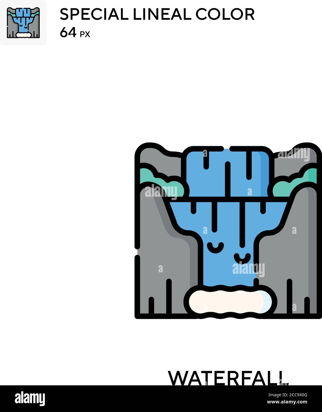 Waterfall scenery wallpaper background Stock Vector Images - Alamy