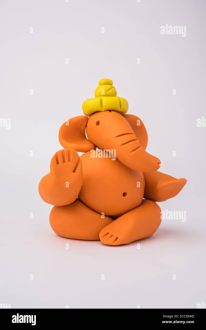 Homemade Lord Ganesha idol for Ganesh Chaturthi Festival using ...