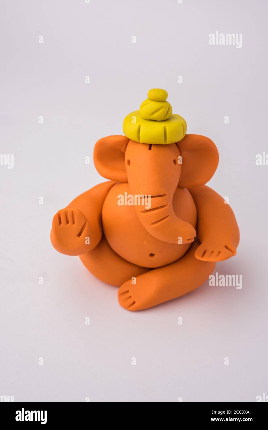Homemade Lord Ganesha idol for Ganesh Chaturthi Festival using ...
