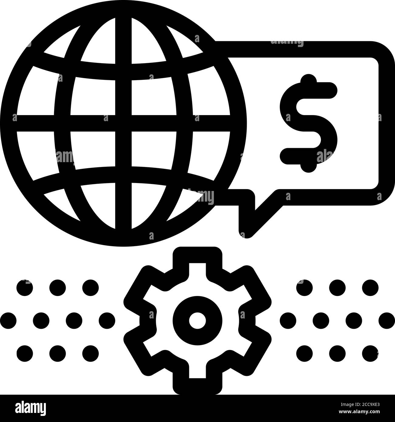 working world money icon vector outline illustration Stock Vector Image ...