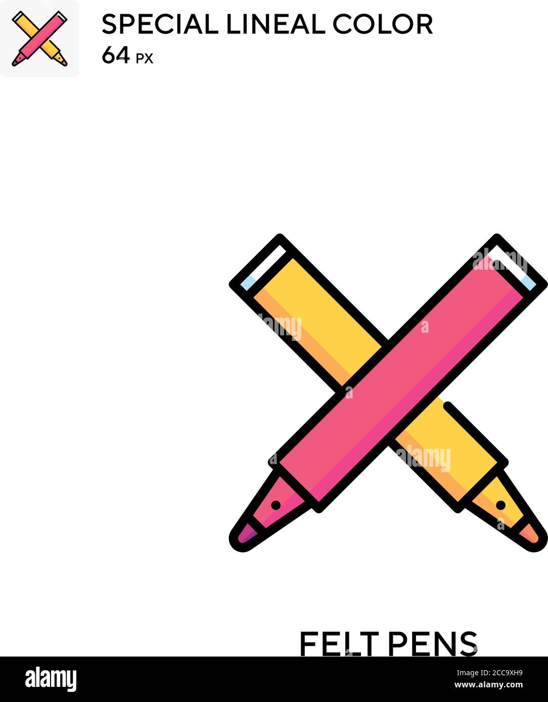 Felt pens Special lineal color vector icon. Illustration symbol design ...