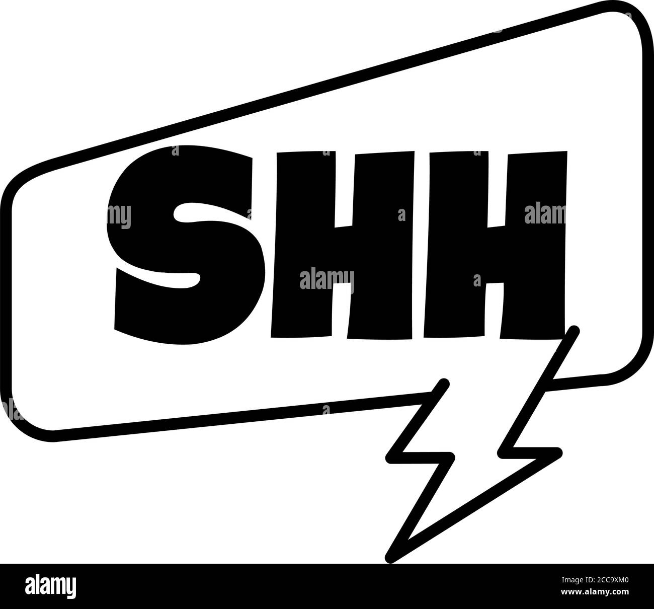 speech bubble with shh word pop art line style vector illustration ...