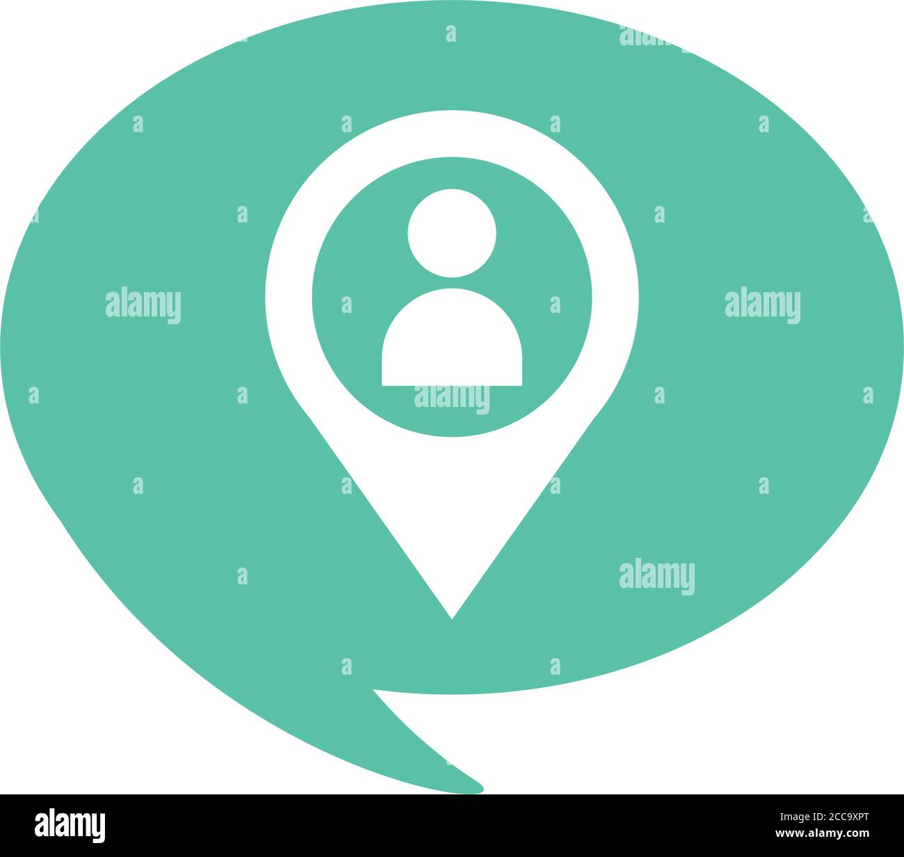 avatar user in pin location flat style icon vector illustration design ...