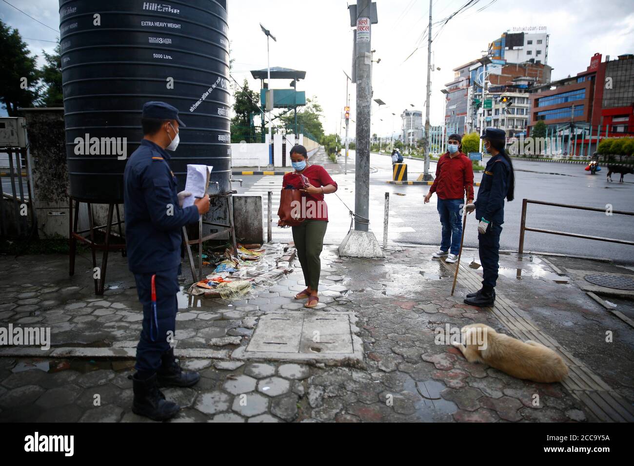 Kathmandu, Nepal. 20th Aug, 2020. Police seek verification from ...