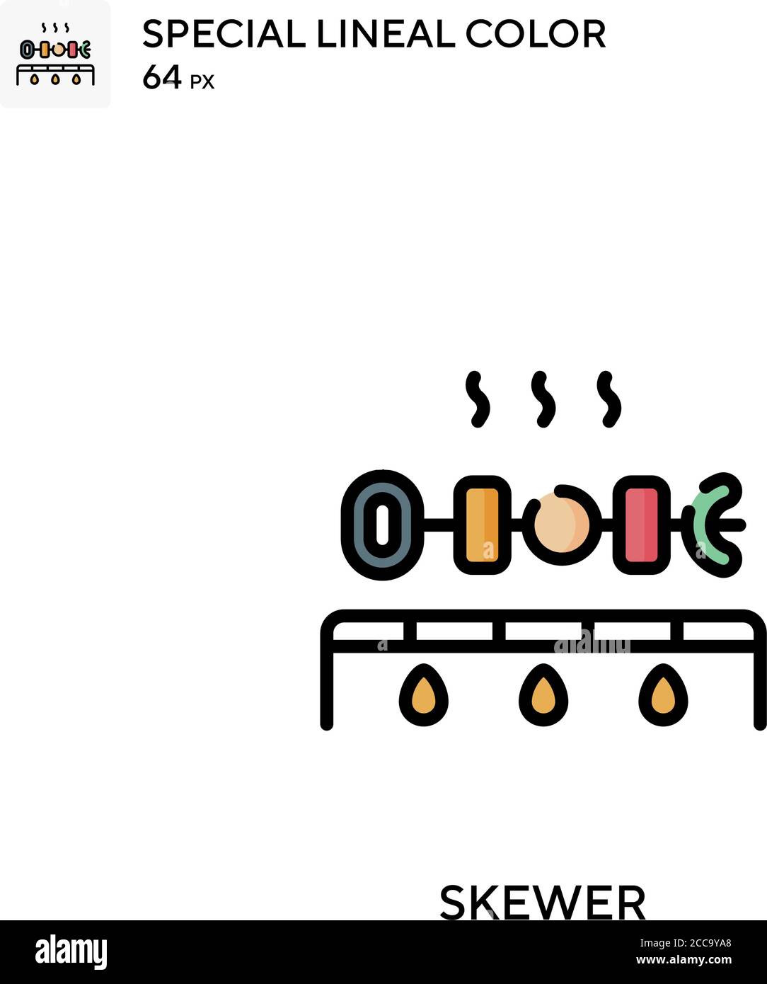 Skewer Special lineal color vector icon. Illustration symbol design ...