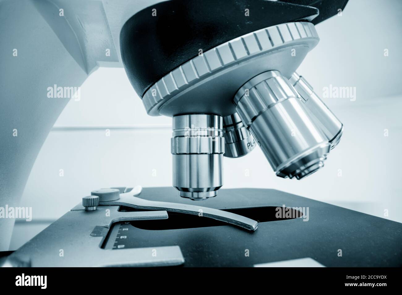 laboratory, microscope for chemistry biology test samples, examining ...