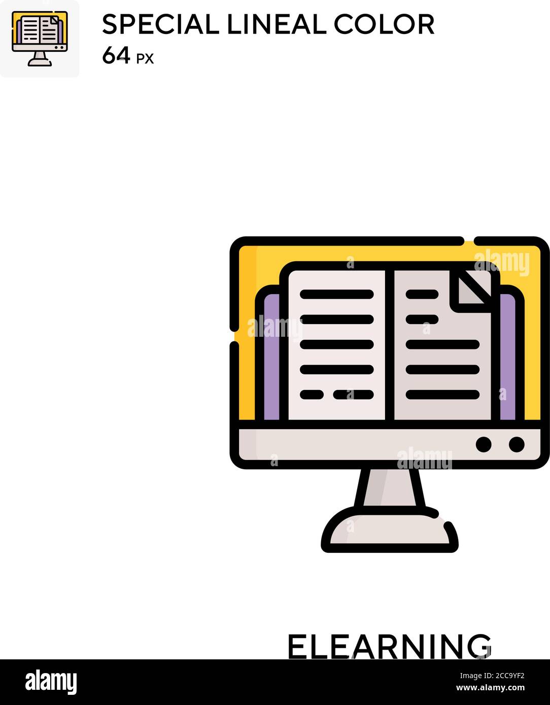Elearning Special lineal color vector icon. Illustration symbol design ...