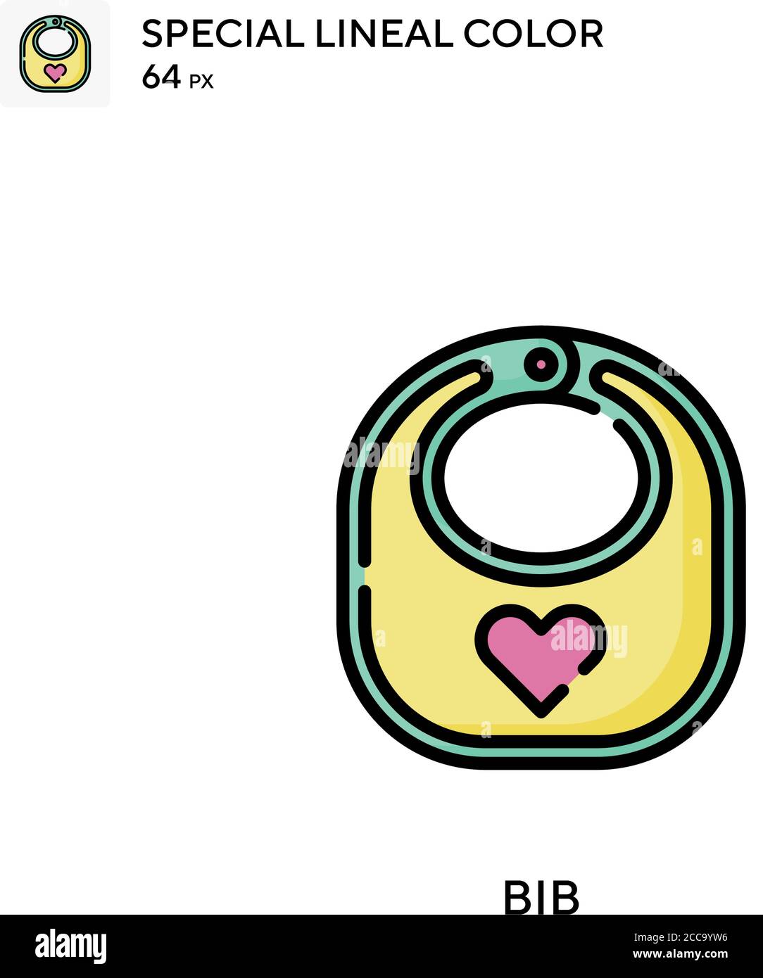 Bib Special lineal color vector icon. Illustration symbol design template for web mobile UI ...