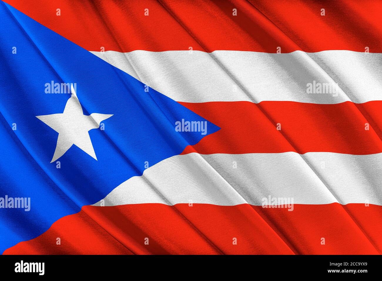 Colorful Puerto Rico flag waving in the wind Stock Photo - Alamy