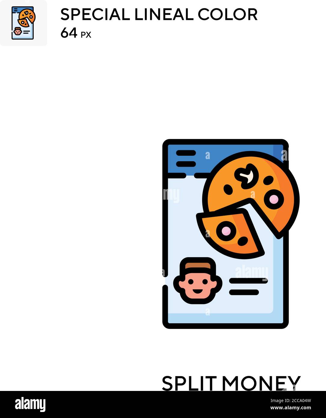 Split money Special lineal color vector icon. Illustration symbol ...