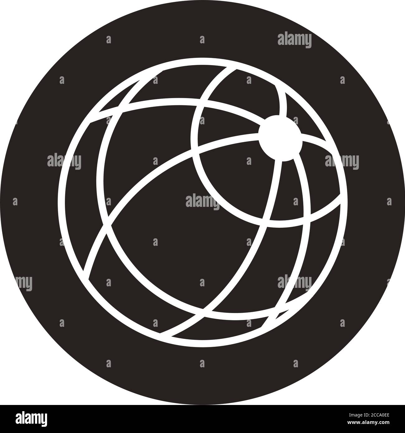 sphere world planet block style vector illustration design Stock Vector ...