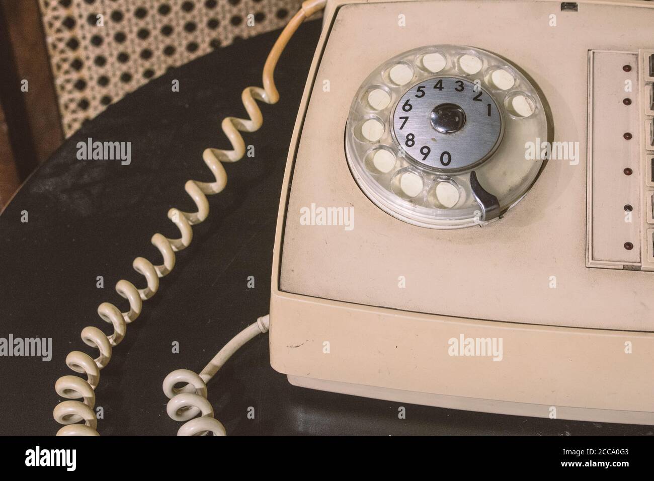 Old Beige phone retro concept image Stock Photo - Alamy