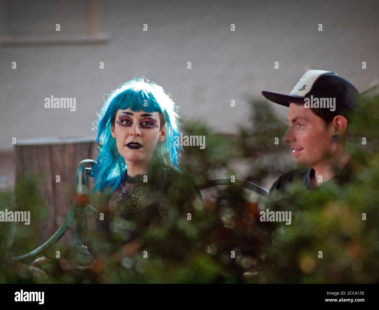 Goth blue hair hi-res stock photography and images - Alamy