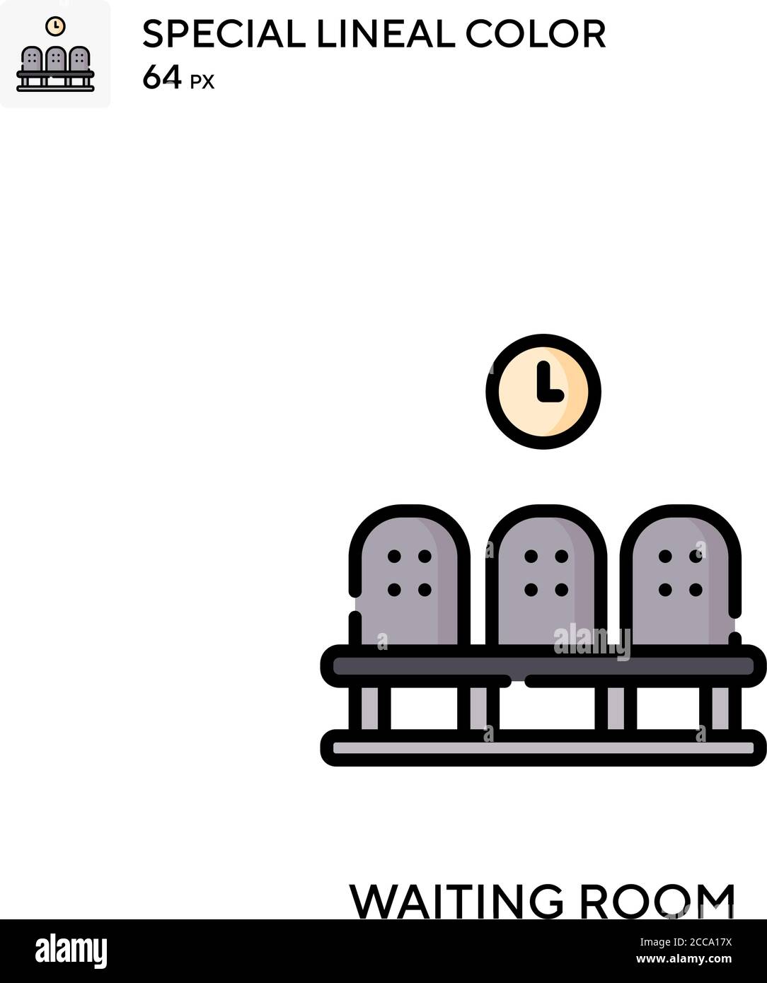 Waiting room Special lineal color vector icon. Illustration symbol ...