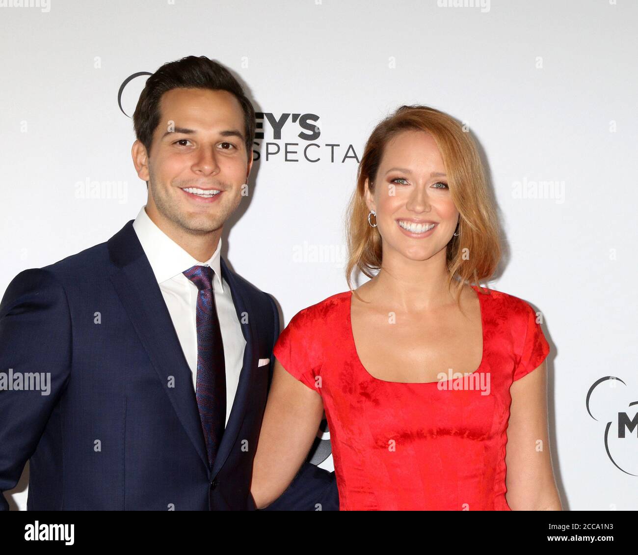 LOS ANGELES - OCT 6: Skylar Astin, Anna Camp at the Mickey's 90th ...