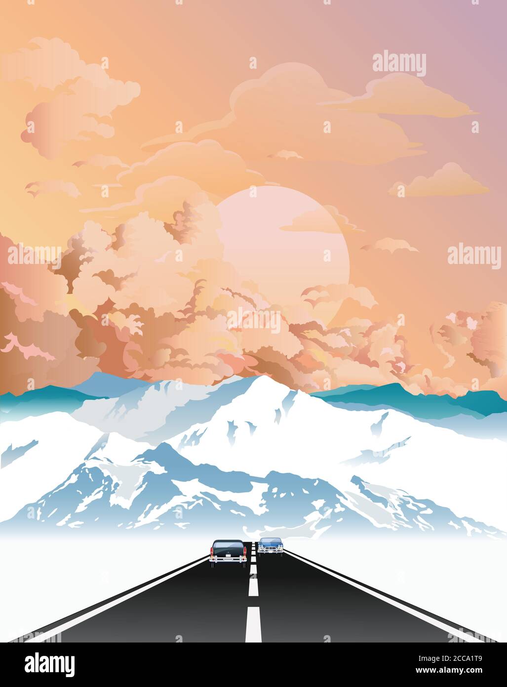 High altitude roadway Stock Vector Images - Alamy