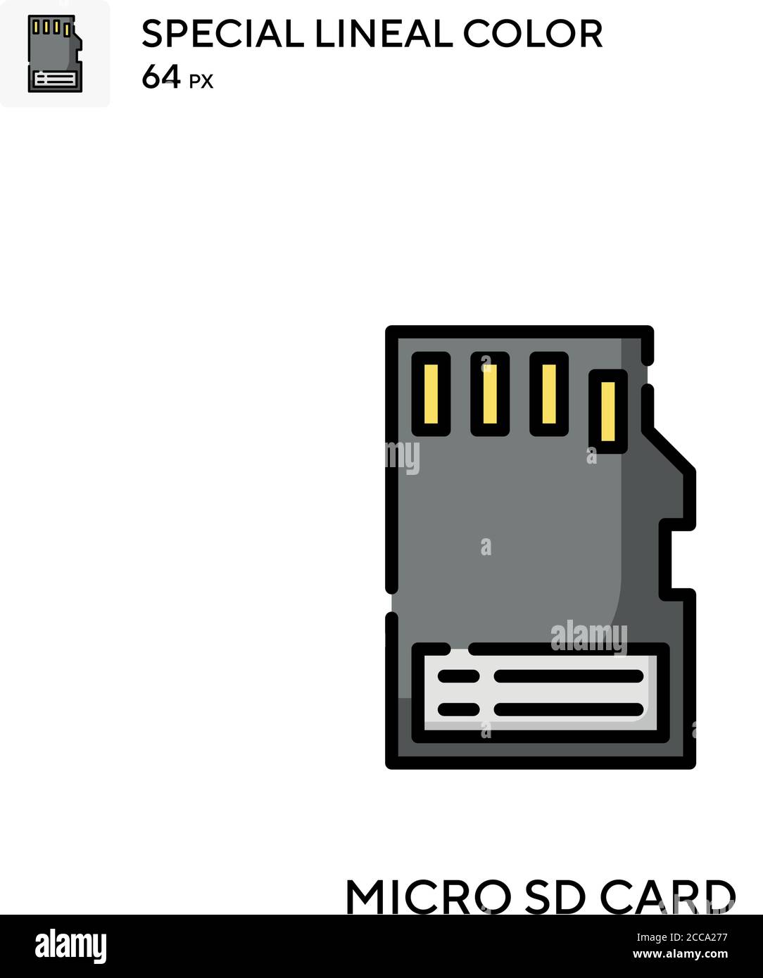 Micro sd card Special lineal color vector icon. Illustration symbol design template for web ...
