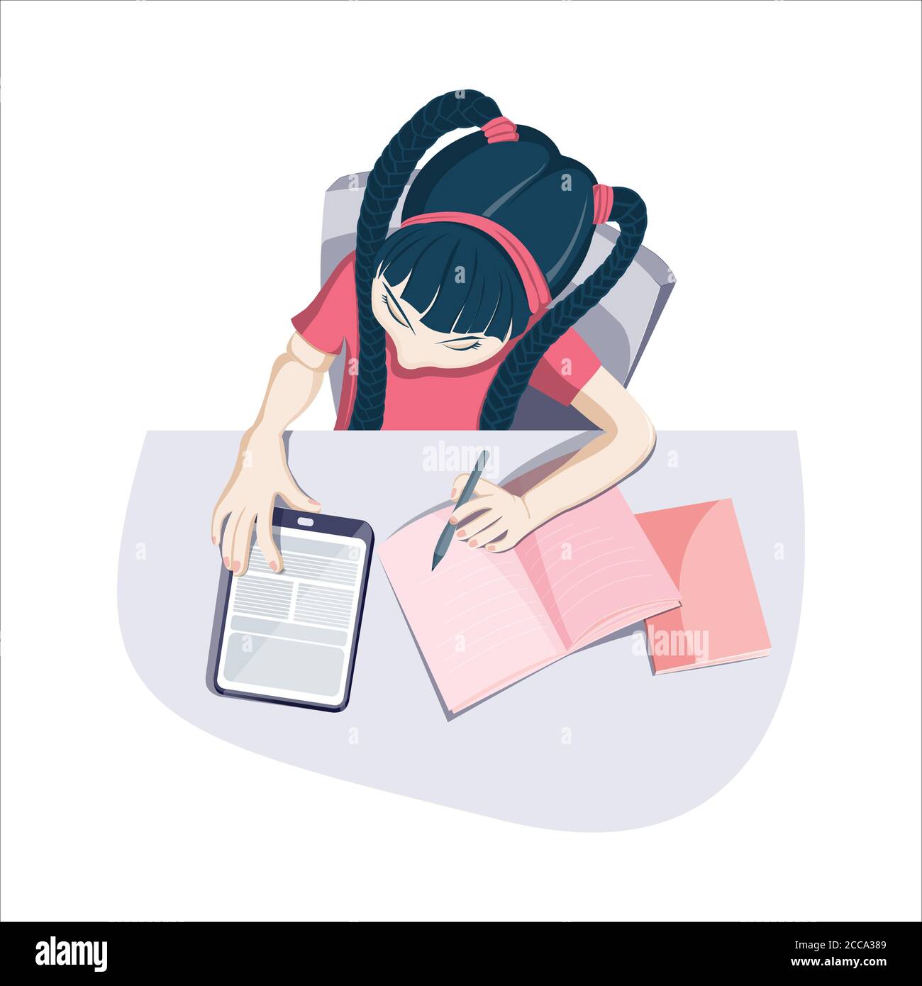 School kids study home Stock Vector Images - Alamy