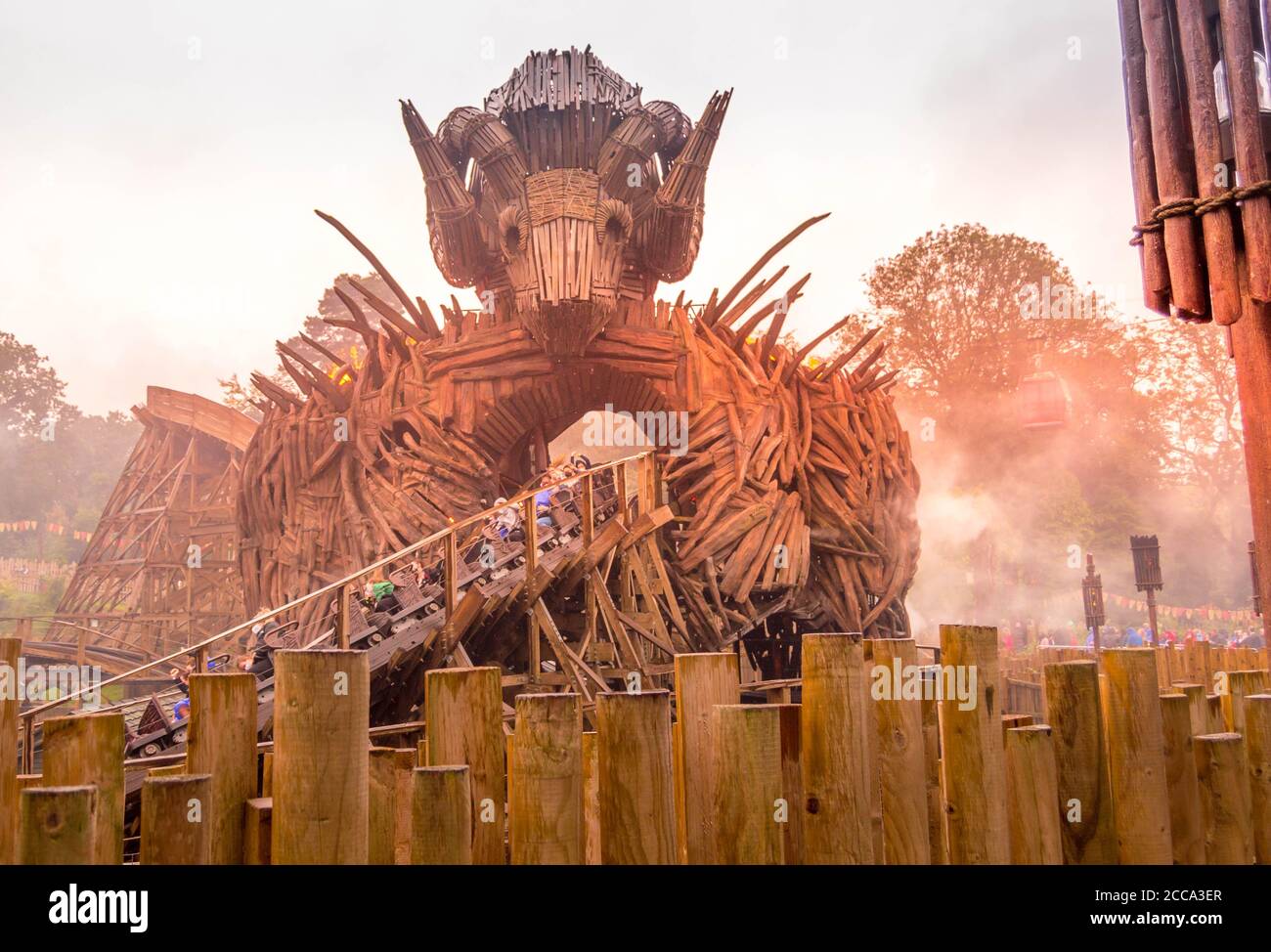 Wicker Man Coaster at Alton Towers, UK Stock Photo - Alamy