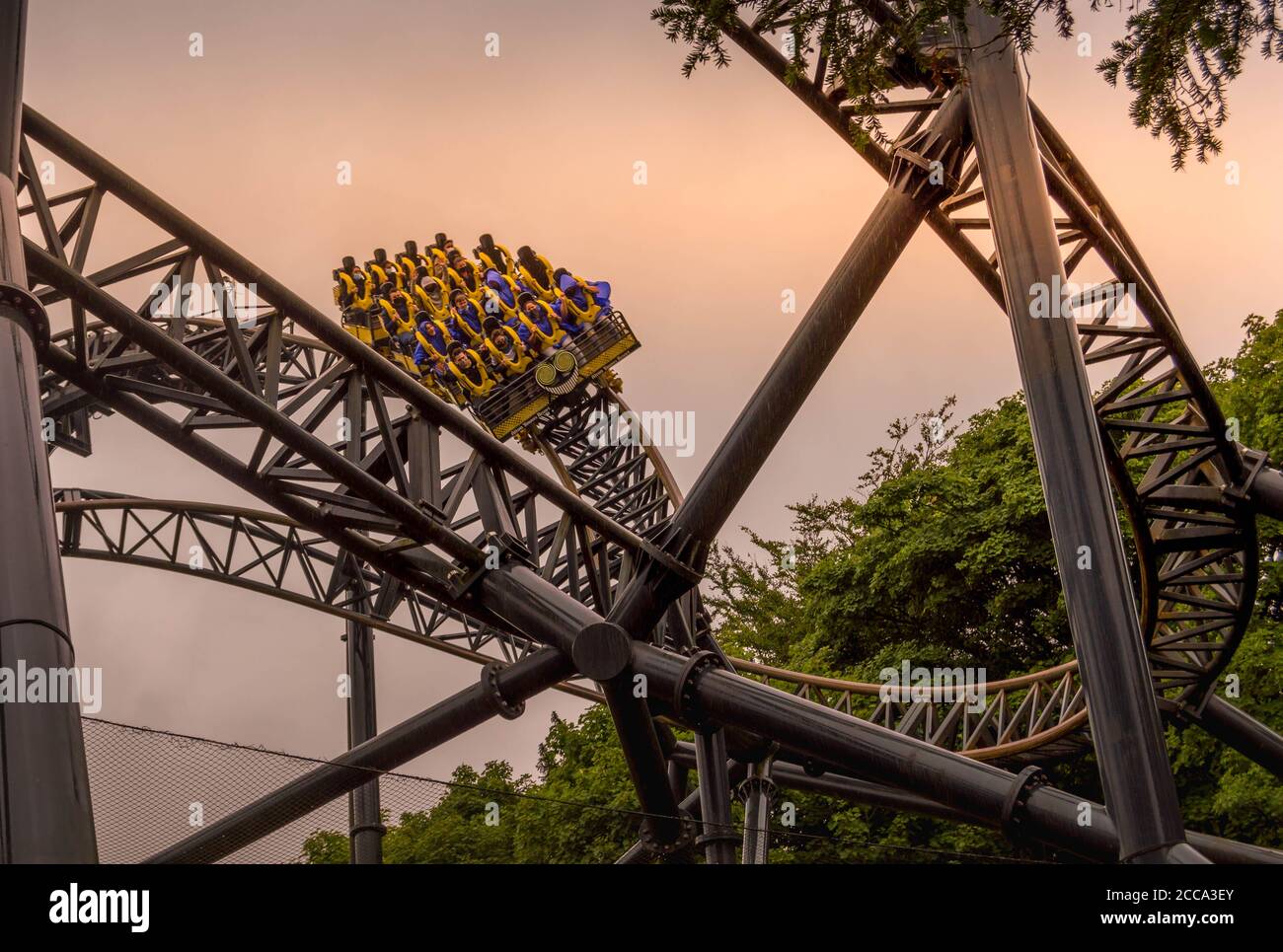 The Smiler ride at Alton Towers Resort, UK Stock Photo - Alamy