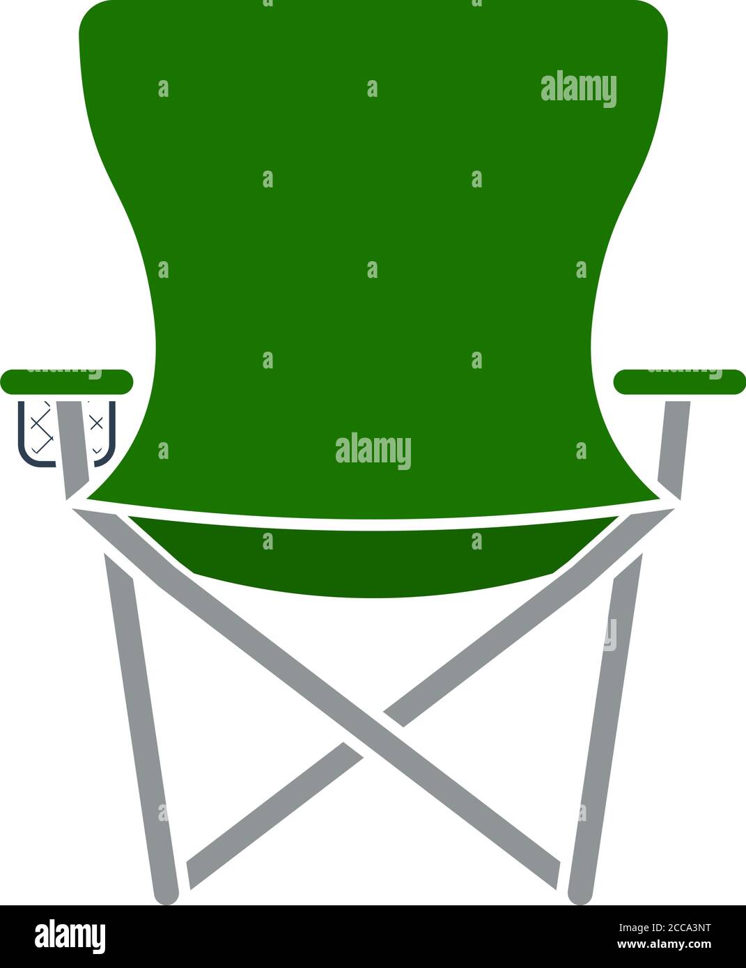 Icon Of Fishing Folding Chair. Flat Color Design. Vector Illustration ...