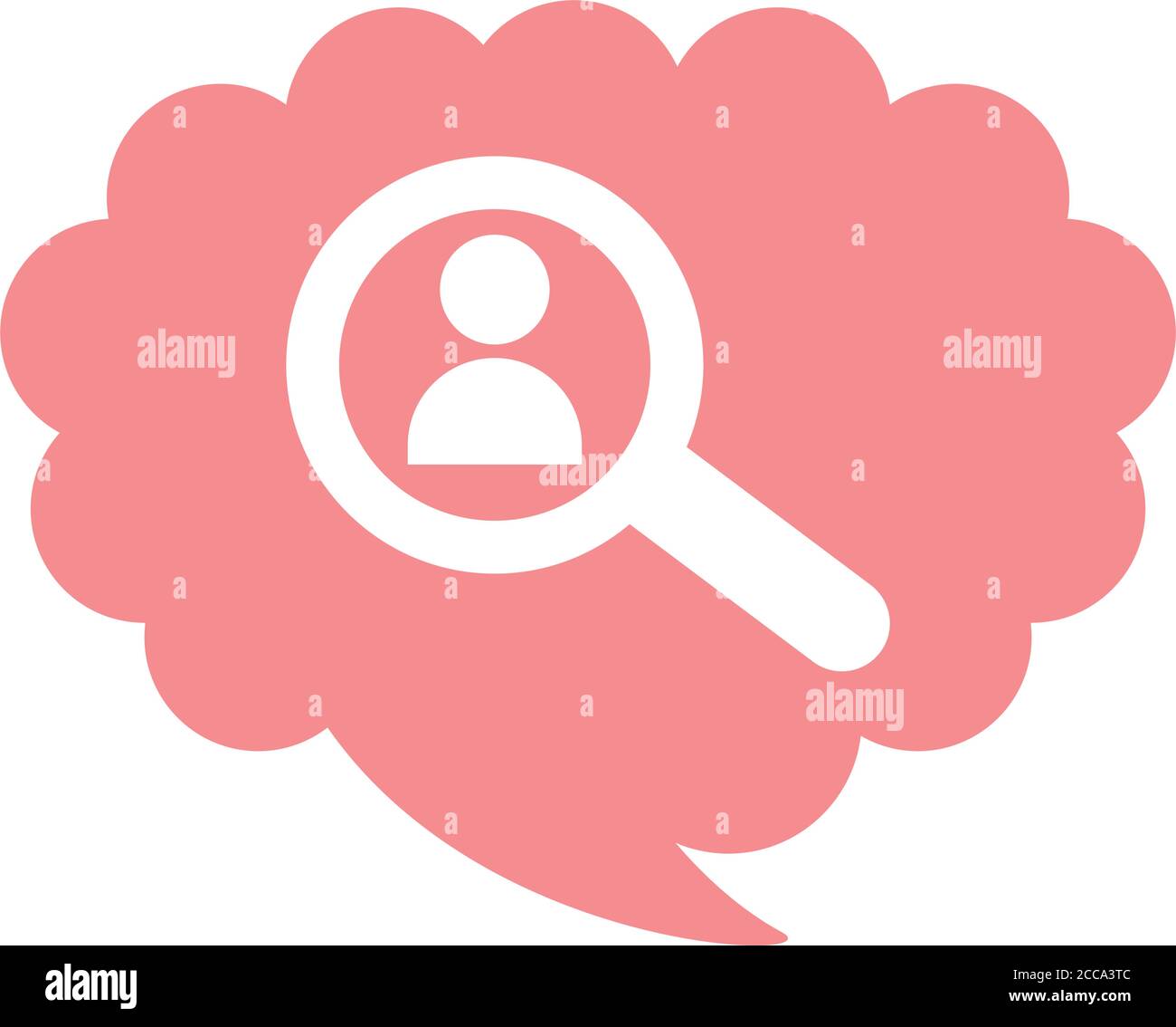 avatar user in magnifying glass flat style icon vector illustration ...