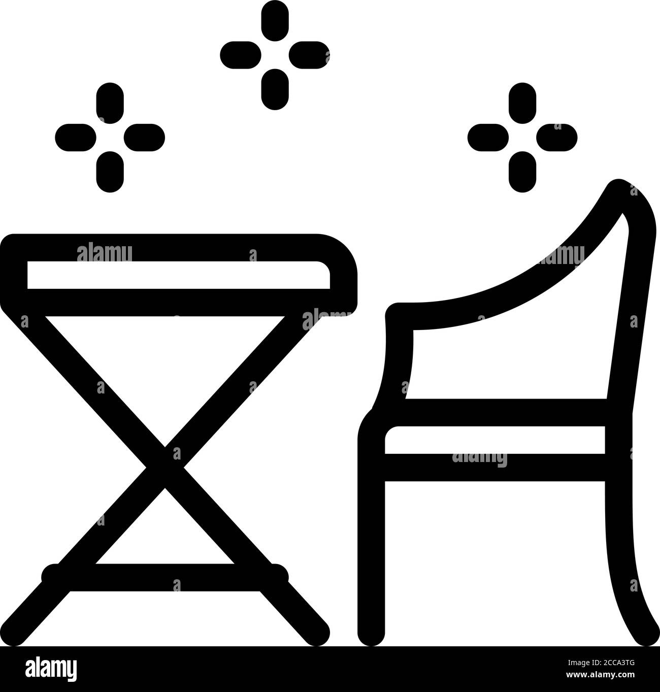 table and chair icon vector outline illustration Stock Vector Image ...
