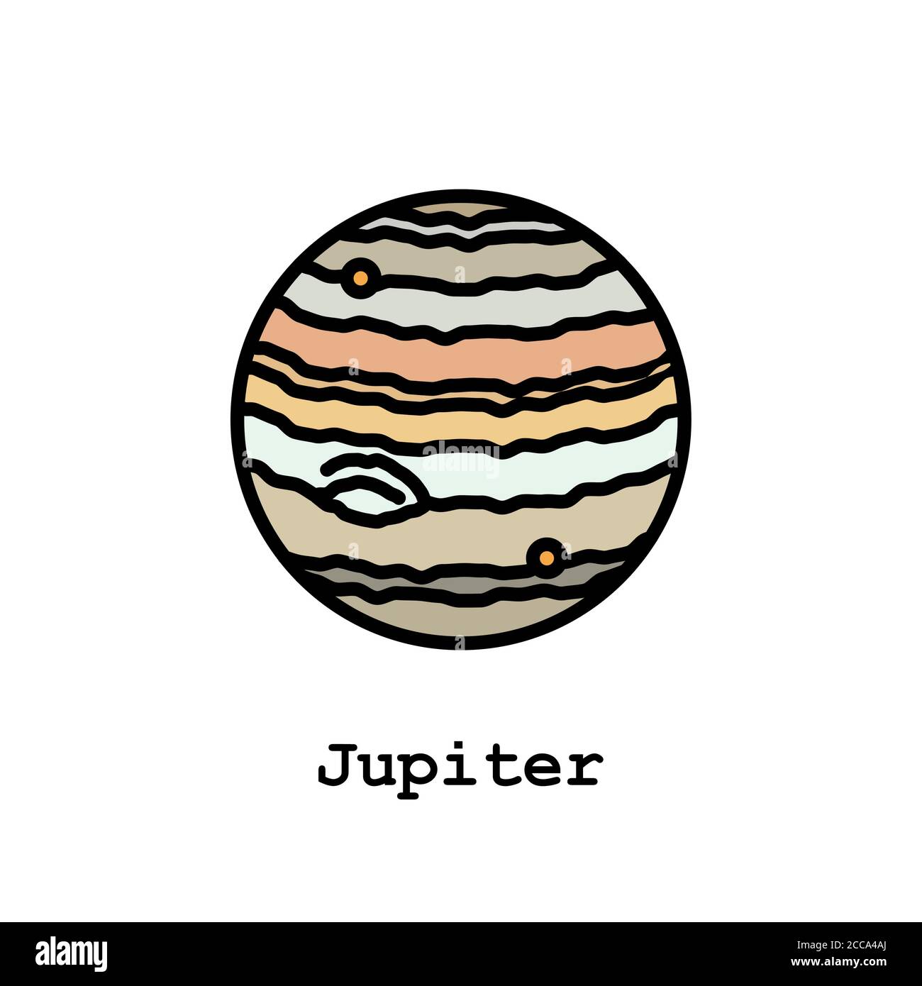 Jupiter planet color icon thin line, linear, outline vector. Jupiter ... Jupiter planet color icon thin line, linear, outline vector. Jupiter ...