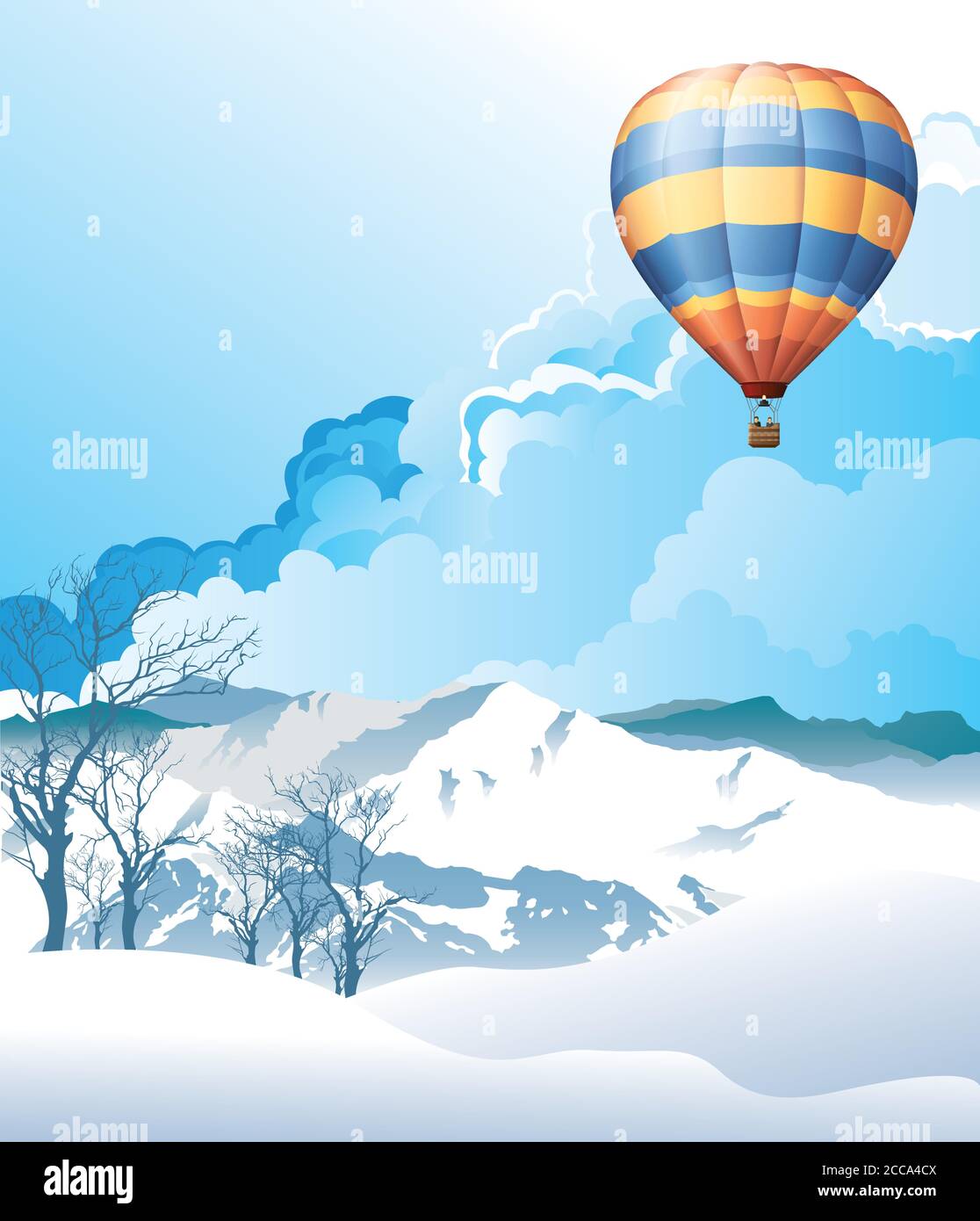 Balloon snow mountain alps Stock Vector Images - Alamy