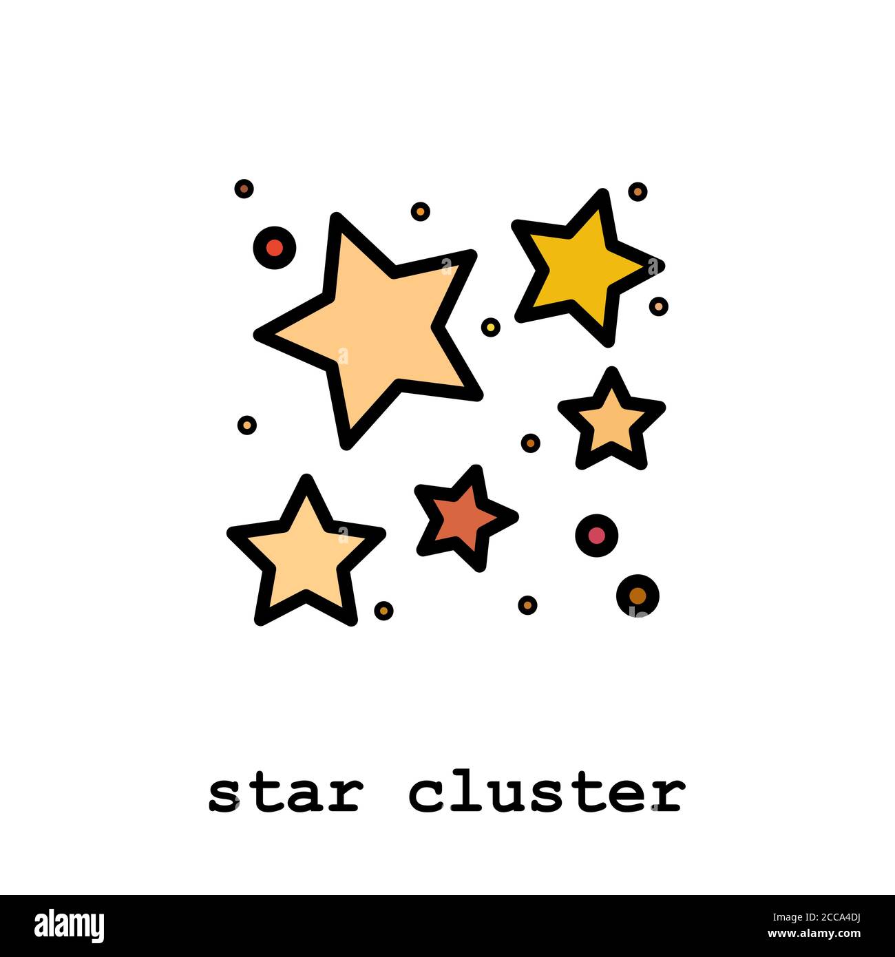 star cluster color icon thin line, linear, outline vector. star cluster ...