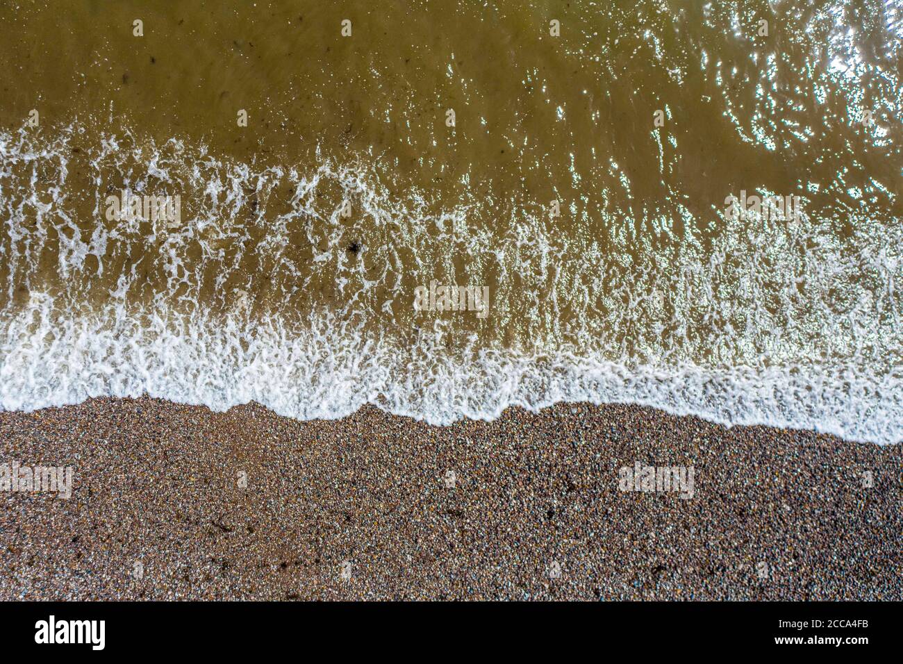 Aerial view of Puerto Lobos beach, Caborca, Mexico, this bay is a town ...