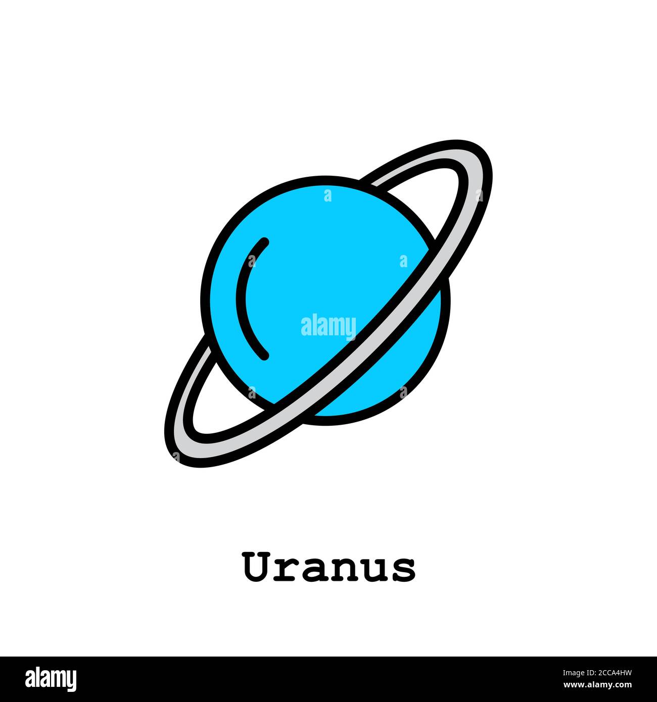 Uranus planet color icon thin line, linear, outline vector. Uranus blue ... Uranus planet color icon thin line, linear, outline vector. Uranus blue ...