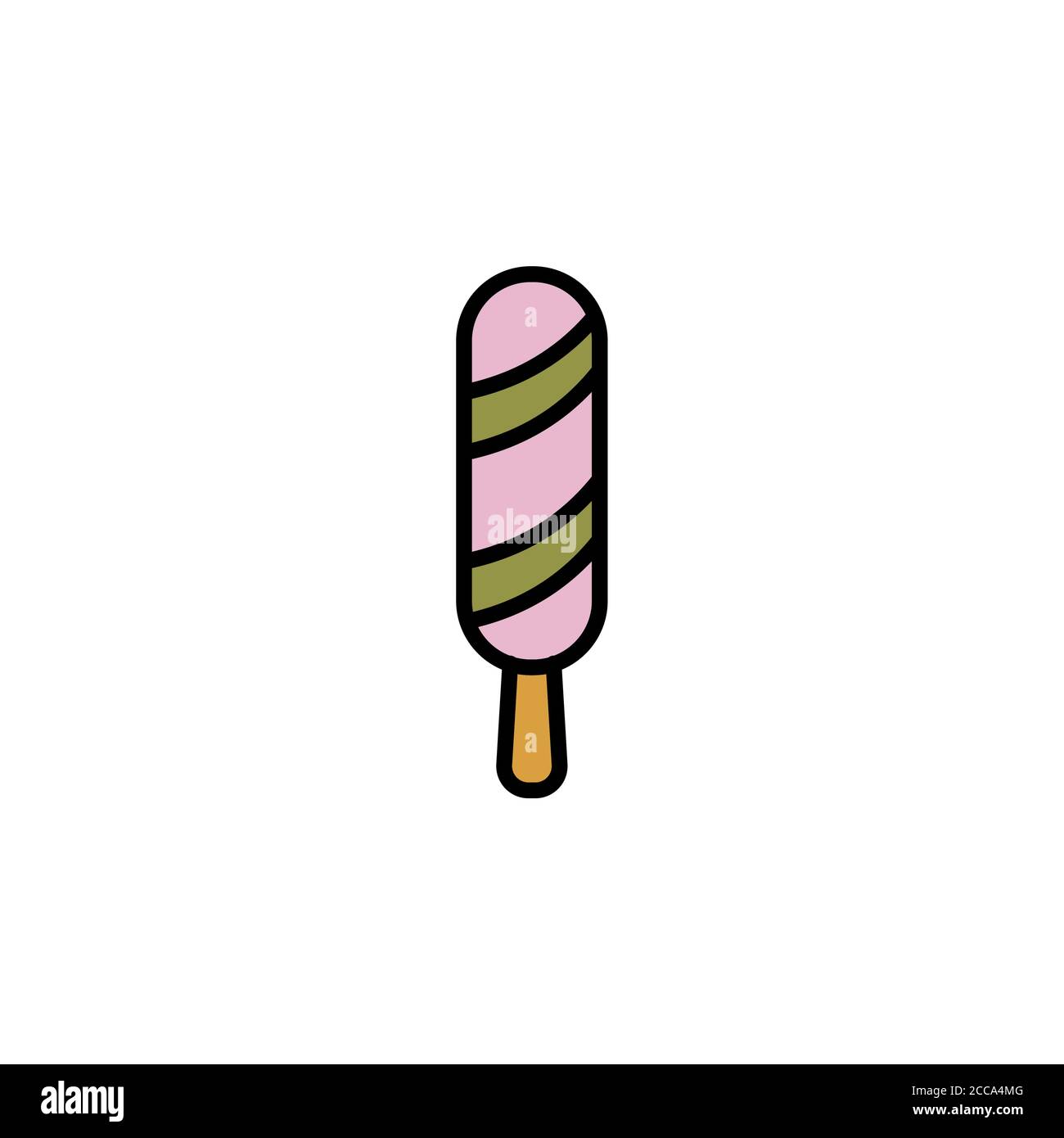 Ice lolly, ice cream color icon thin line, linear, outline. Simple sign ...