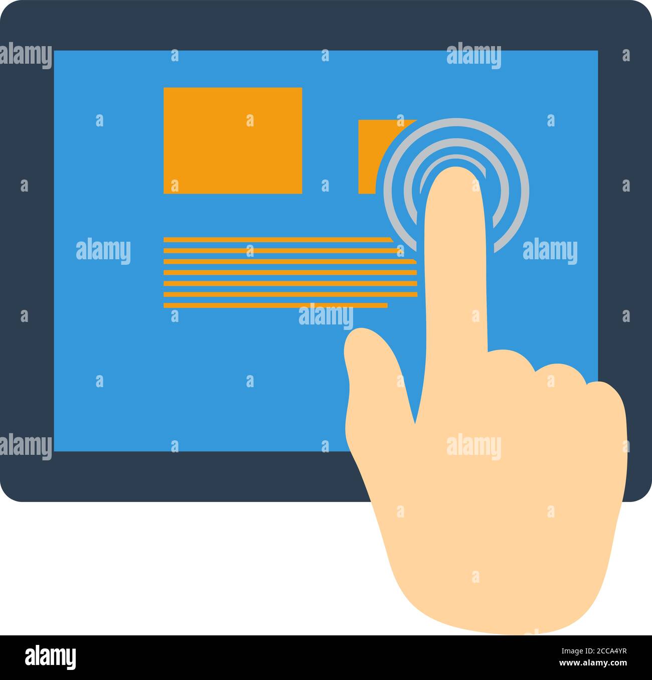 Tablet Icon. Flat Color Design. Vector Illustration Stock Vector Image ...