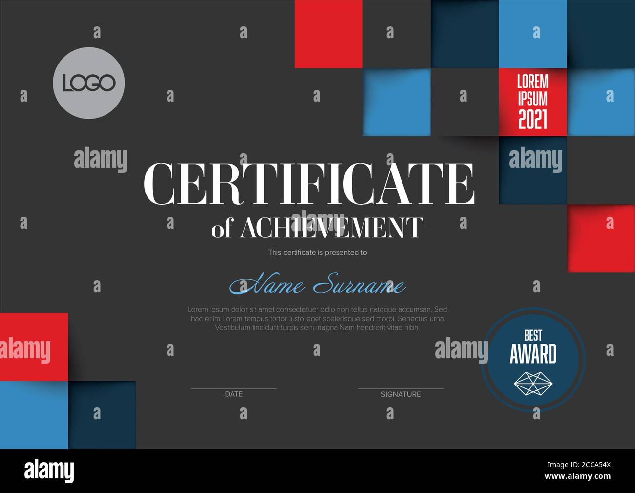 Modern certificate of achievement template with place for your content ...