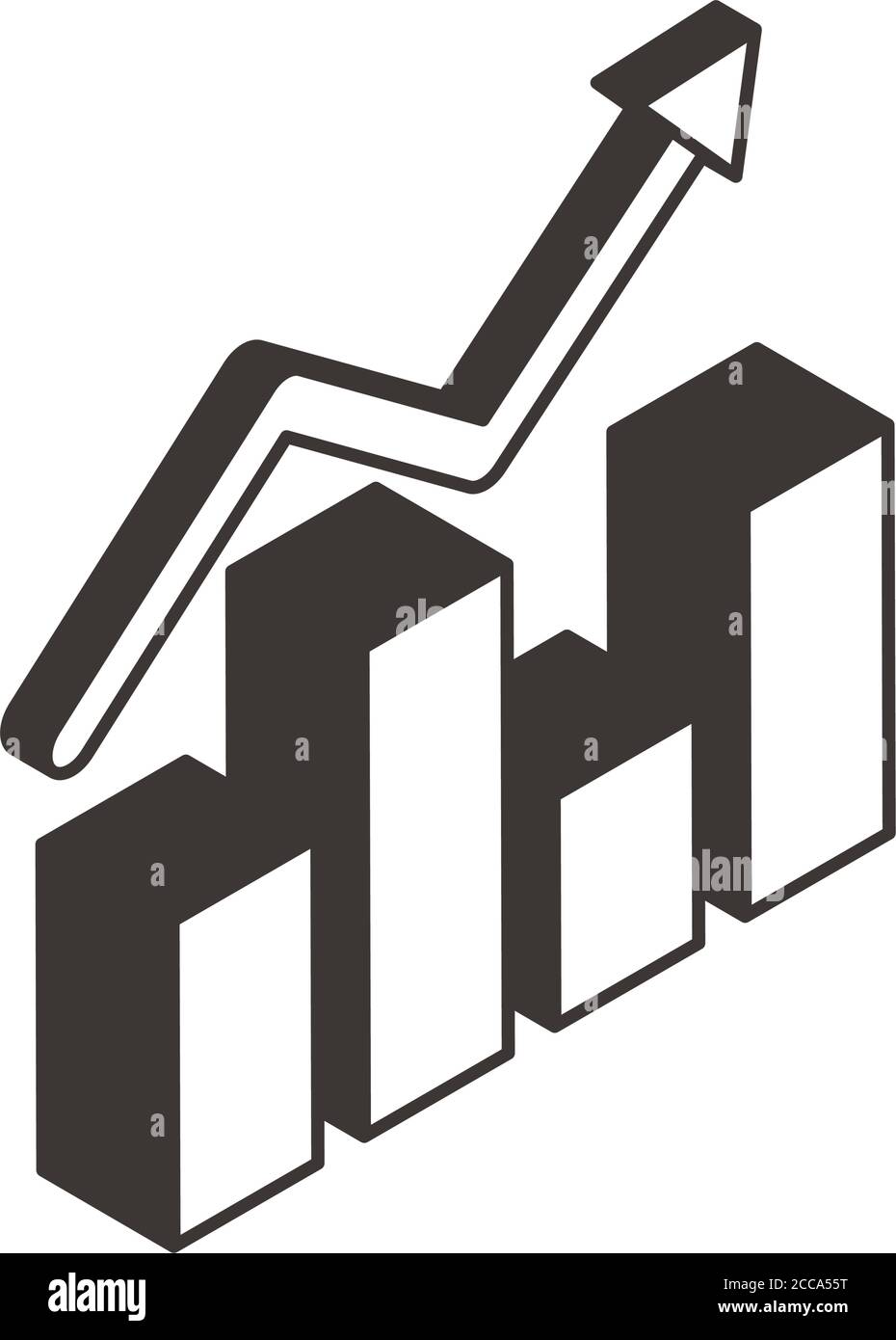 Bars chart with arrow line style icon vector design Infographic data ...