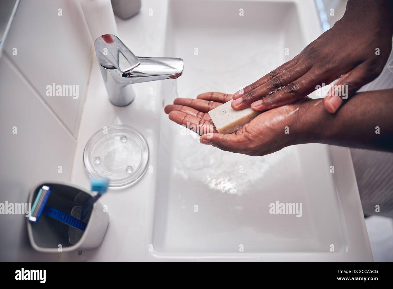 Close up photo that demonstrating morning routine Stock Photo - Alamy