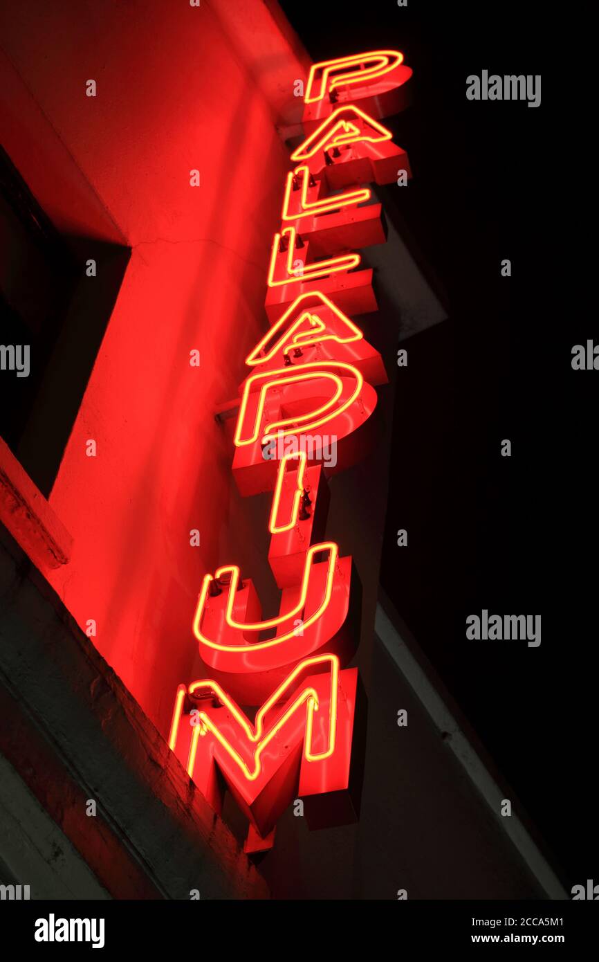 Neon sign advertising in english hi-res stock photography and images ...