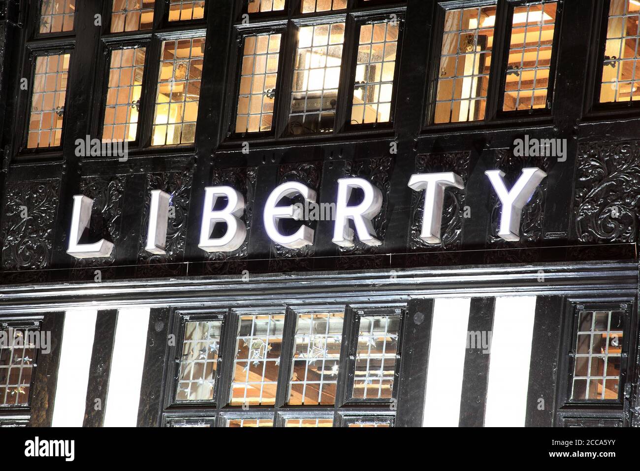 London, UK, November 1, 2011 : Liberty department store at night in ...