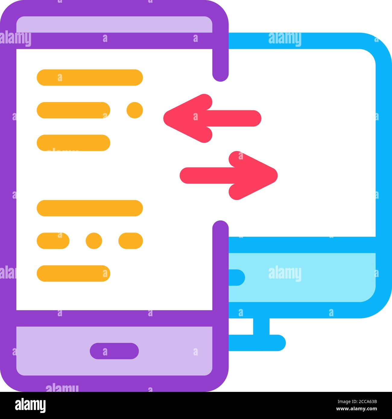 adaptive site for computer screen and phone icon vector outline ...