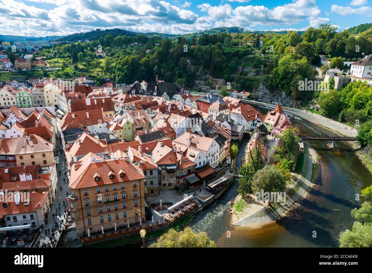 Breathtaking view of Cesky Krumlov city in the South Bohemia region of ...