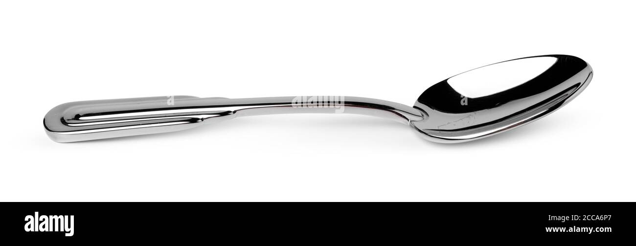 Metal steel spoon isolated on white background Stock Photo - Alamy