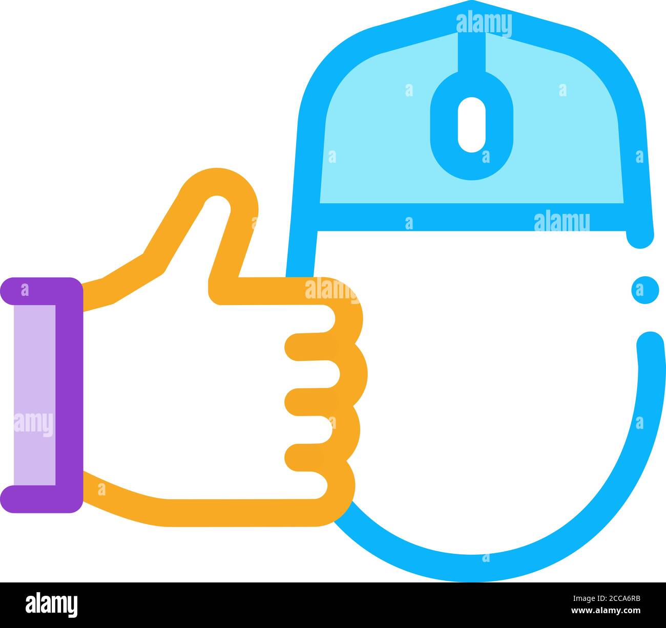 computer mouse and hand gesture good icon vector outline illustration ...