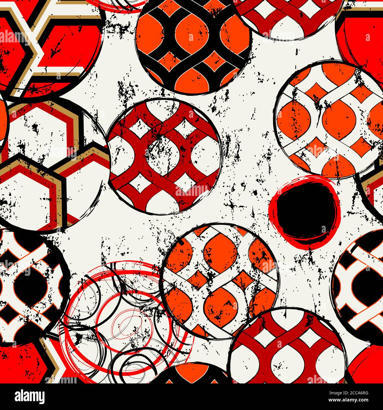 seamless abstract circle pattern, with paint strokes, splashes and ...
