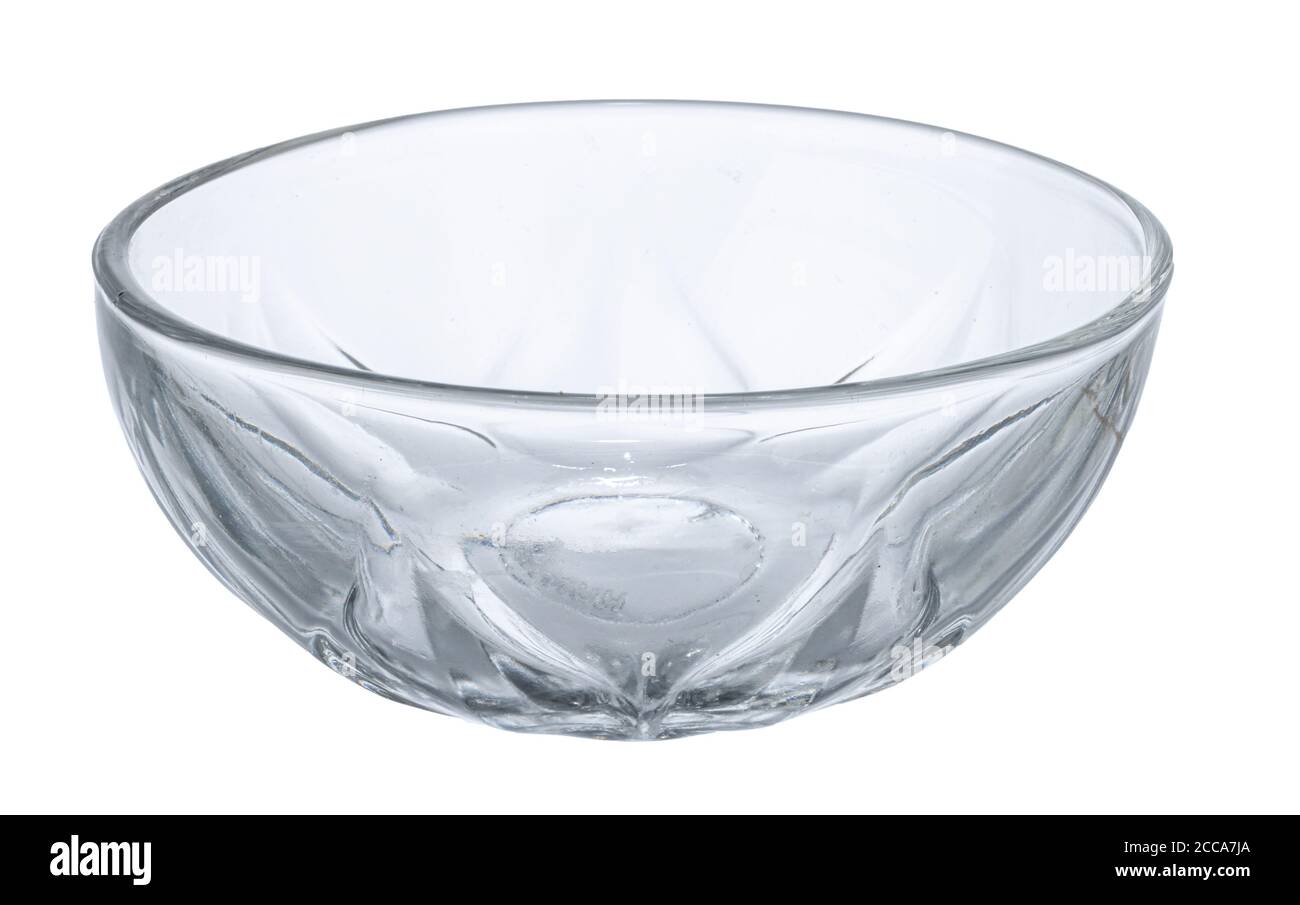 Empty glass bowl isolated on white background Stock Photo - Alamy