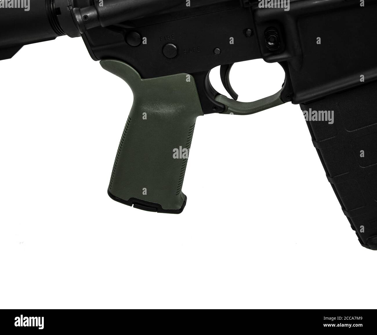 Assault rifle on white back. Weapons for police, special forces and the ...