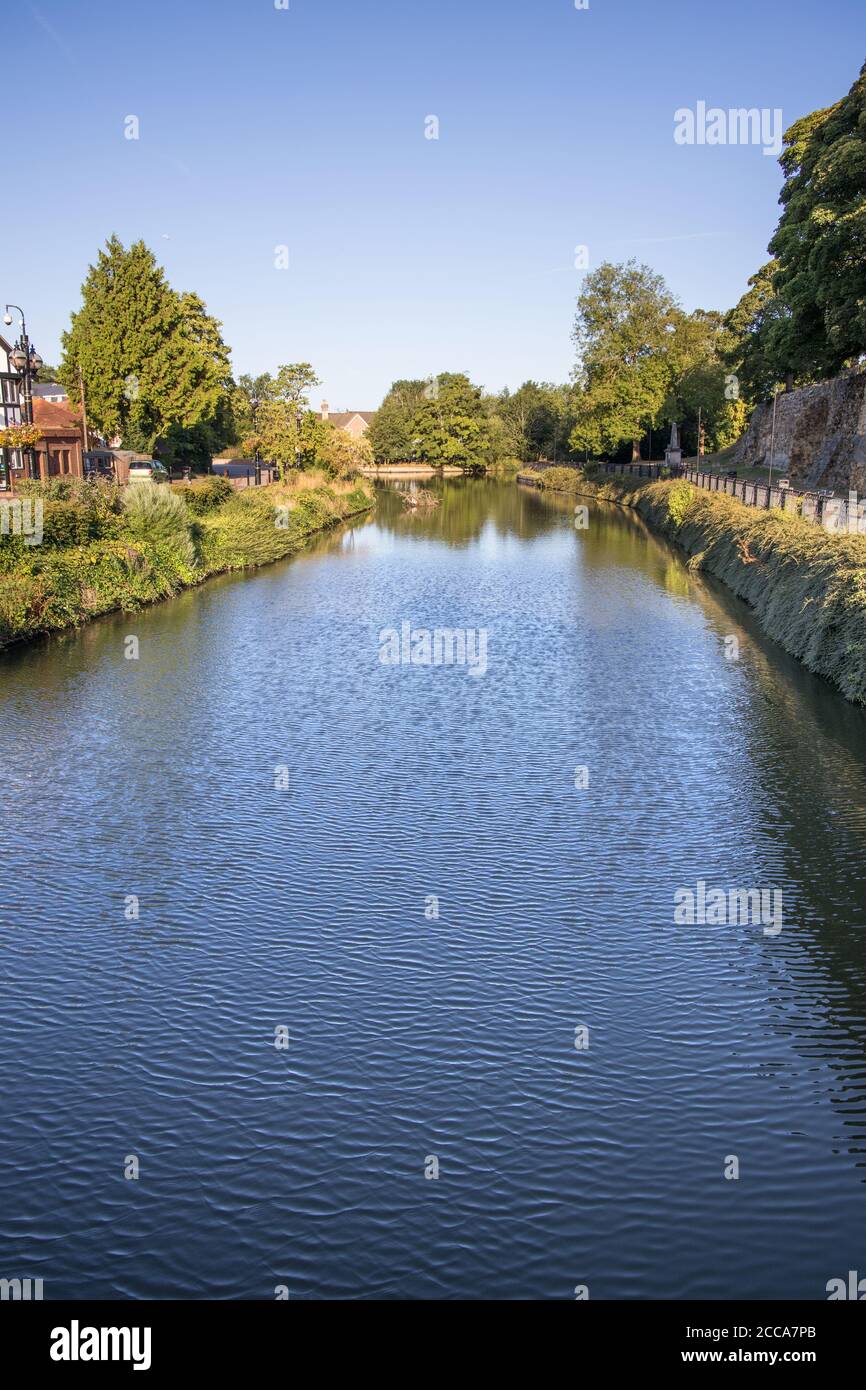 the town of tonbridge on the river medway in kent Stock Photo - Alamy