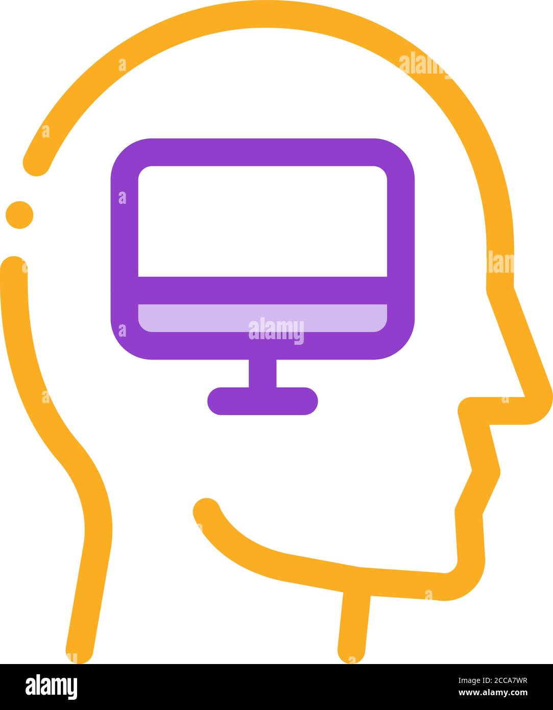 human think about computer icon vector outline illustration Stock ...