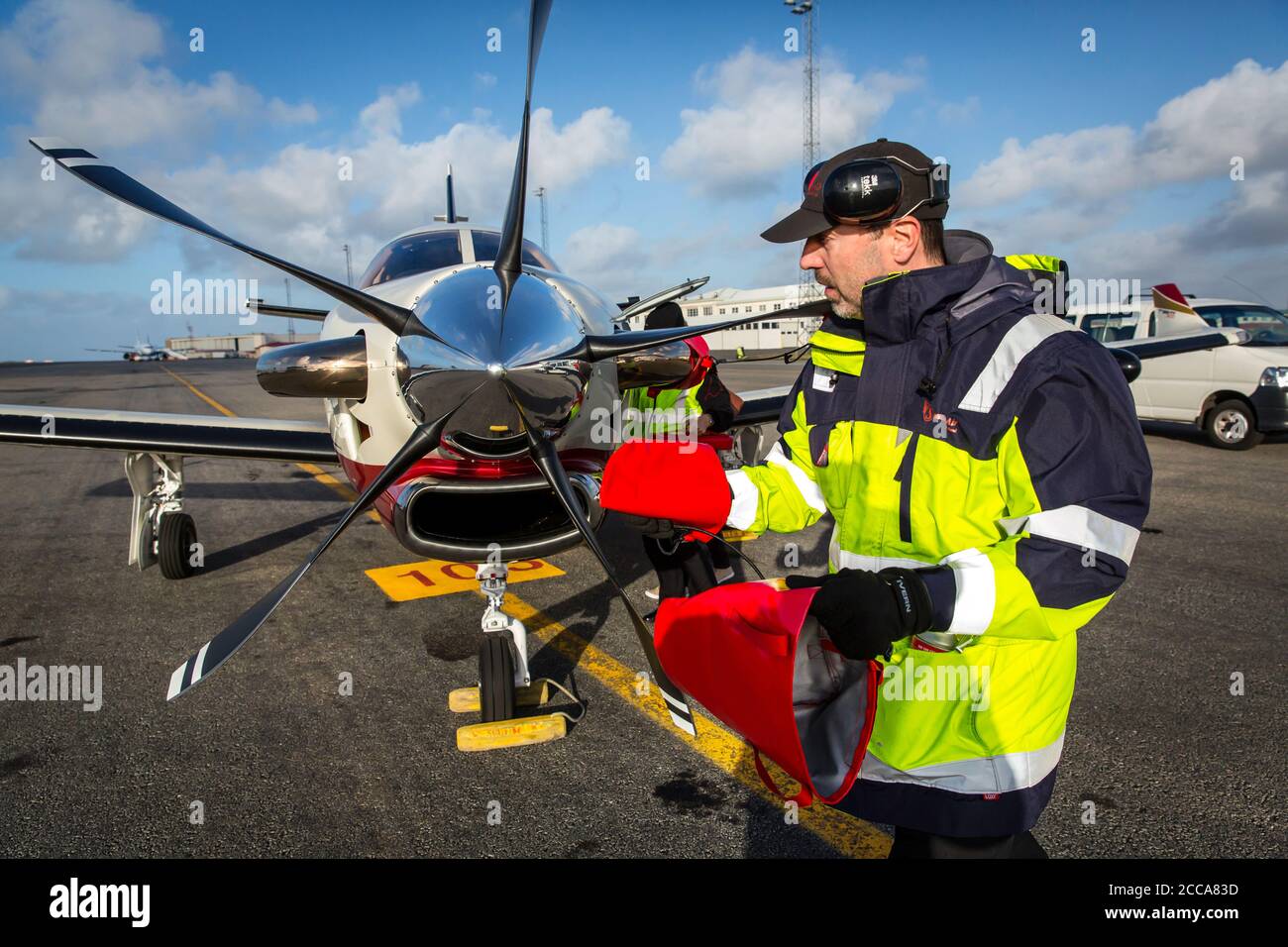 Ferry pilot Margrit Budert Walz makes an overnight stop in Keflervik on ...